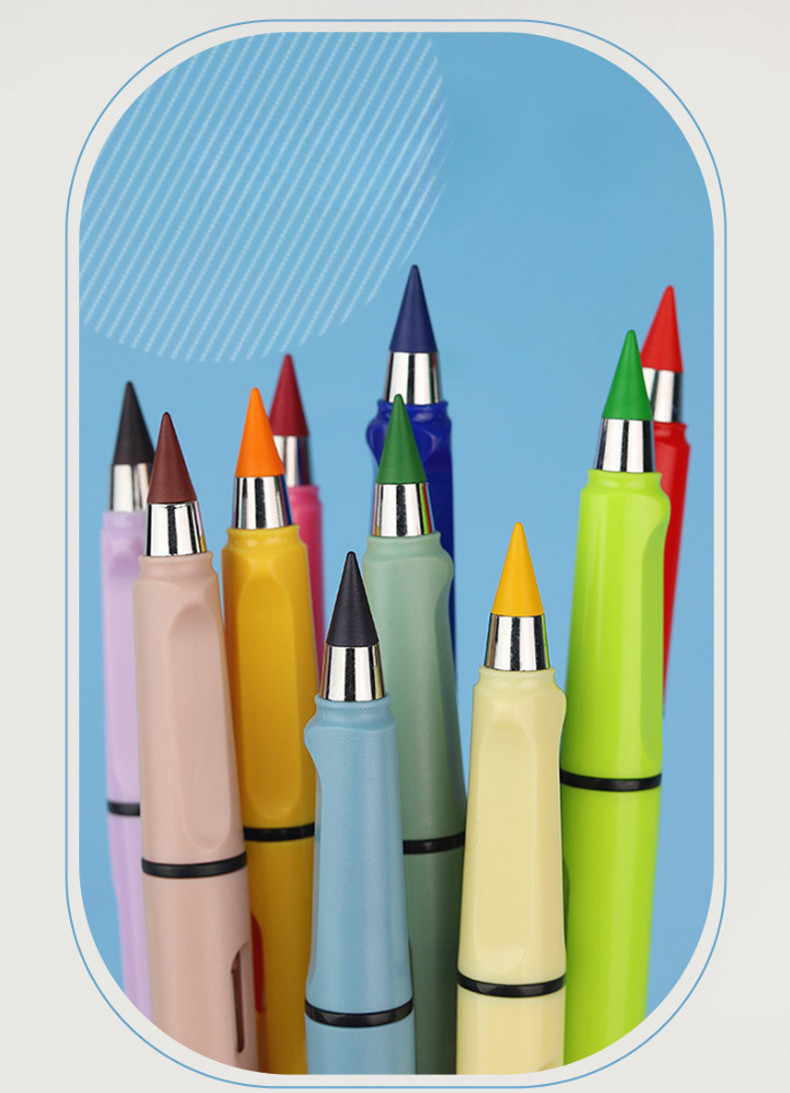 12-Color Erasable Eternal Pencils Set - Infinite No-Sharpening Drawing ...