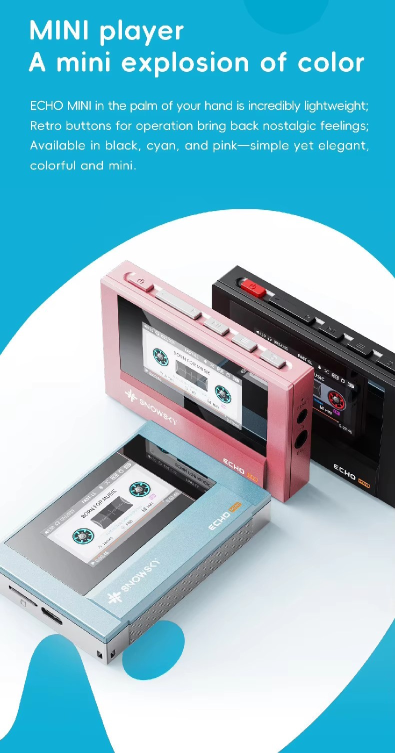 Snow Sky Echo Mini: HiFi Bluetooth MP3 Music Player, 15 Hours Playback ...