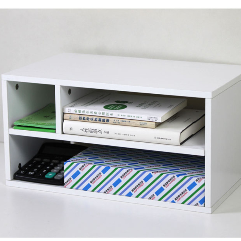 Desktop printer rack small double-layer wooden desk copier lift pad ...