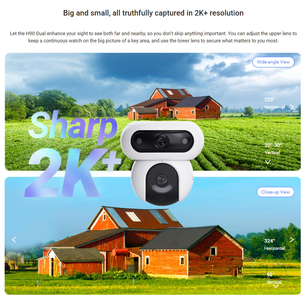 Ezviz H90 Dual Lens (4MP + 4MP) Dual Rotation Pan/Tilt Two Way Talk ...