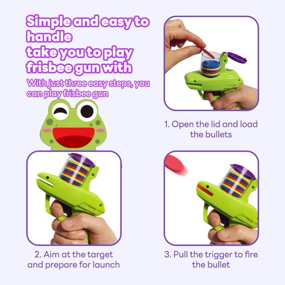 BEVAVAR Carrot Gun Flying Disc Launcher Toys for Kids Plastic Flying ...