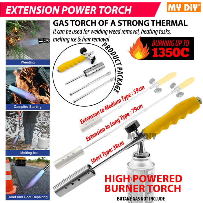 Extension Butane Gas Torch Flame Gun Long Nozzle Strong Thermal Welding ...