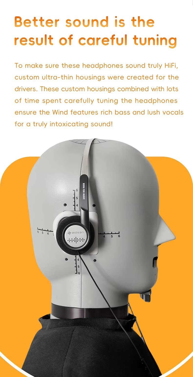 Snow Sky Wind: 3.5mm On-Ear Headphones with Microphone, 40mm Drivers ...