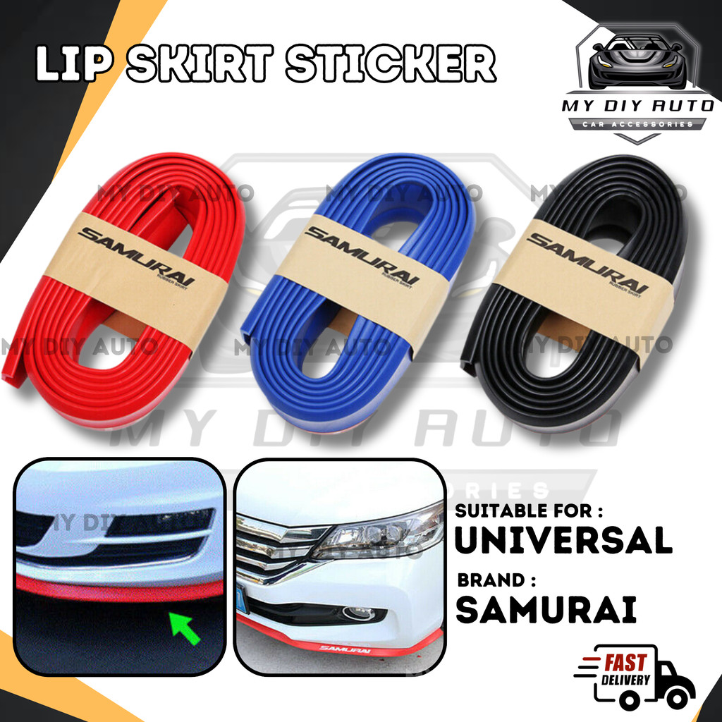 SAMURAI LIP SKIRT STICKER RUBBER SKIRT FRONT BUMPER DIFFUSER SPOILER ...