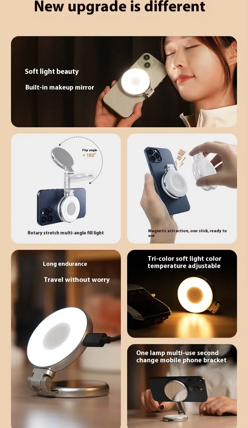 TELESIN smartphone magnetic selfie light mini fill light adjustable 3 ...