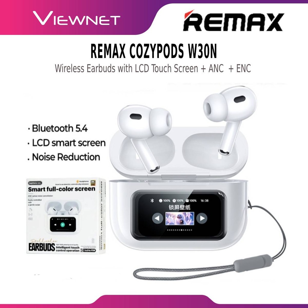 REMAX COZYPODS W30N WIRELESS TWS EARBUDS WITH NOISE CACELLING ANC + ENC ...