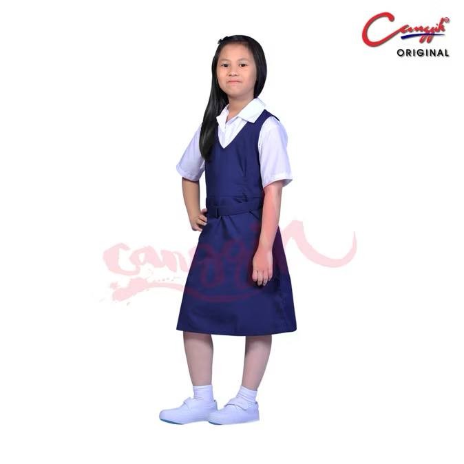 CANGGIH Pinafore Sekolah Rendah BIRU GELAP (CP007-PGP) | Shopee Malaysia