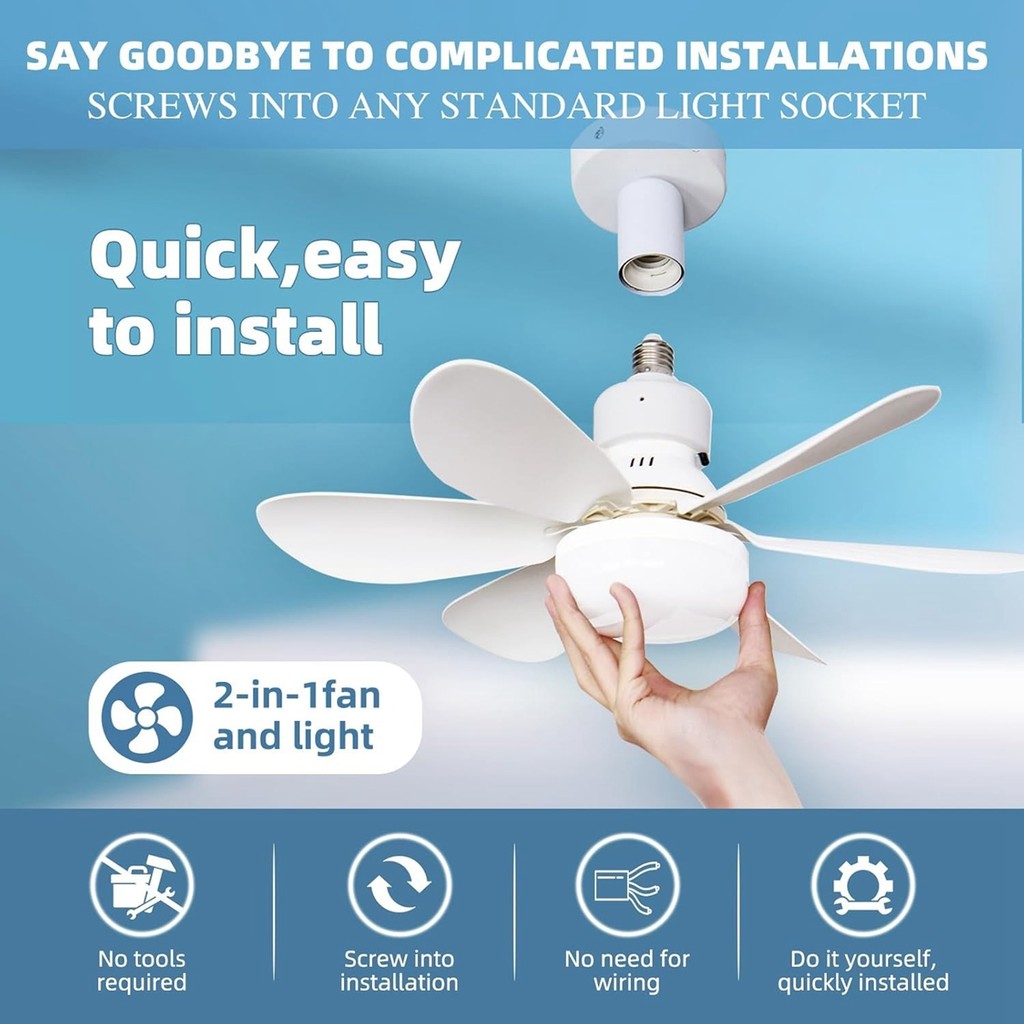 40W E27 Fan Light Lamp Small Ceiling Fan with Light Fan Light for ...