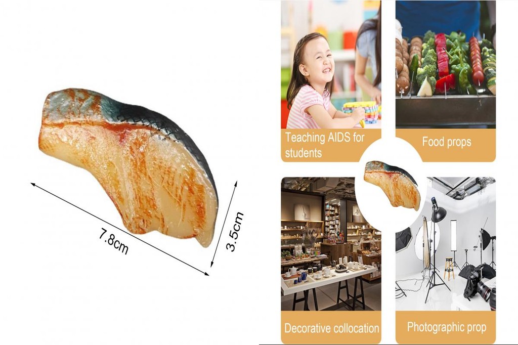 Lingoer| Pretend Play Fish Toy Pvc Fish Meat Model Realistic Fake Fish ...
