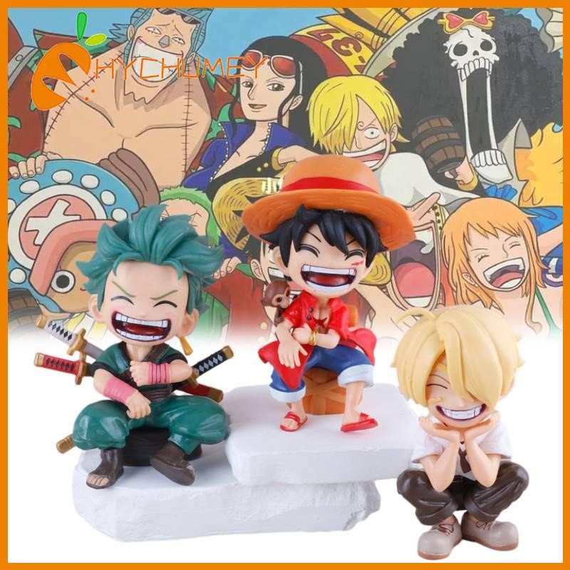 One Pvc Piece Figurines Laughing Luffy Zoro Sanji Anime Toy Collectible ...
