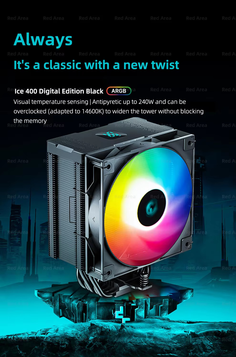 DEEPCOOL AG500 ARGB DIGITAL CPU AIR COOLER - BLACK / WHITE (1 YEAR ...