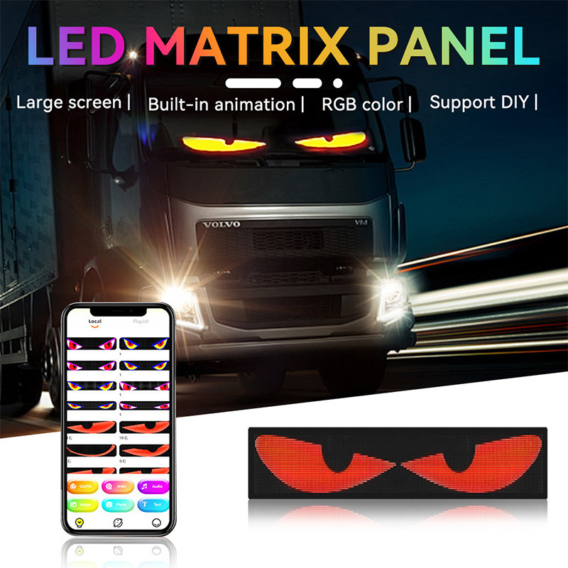 🔥Demon eyes car logo app led matrix pixel panel night light diy ...