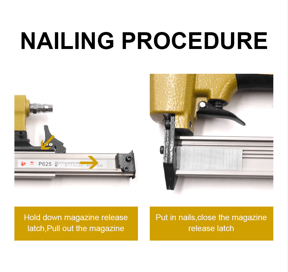 23 Gauge Pneumatic Pin Nailer P625 Accept 3/8-Inch to 1-Inch Length Air ...