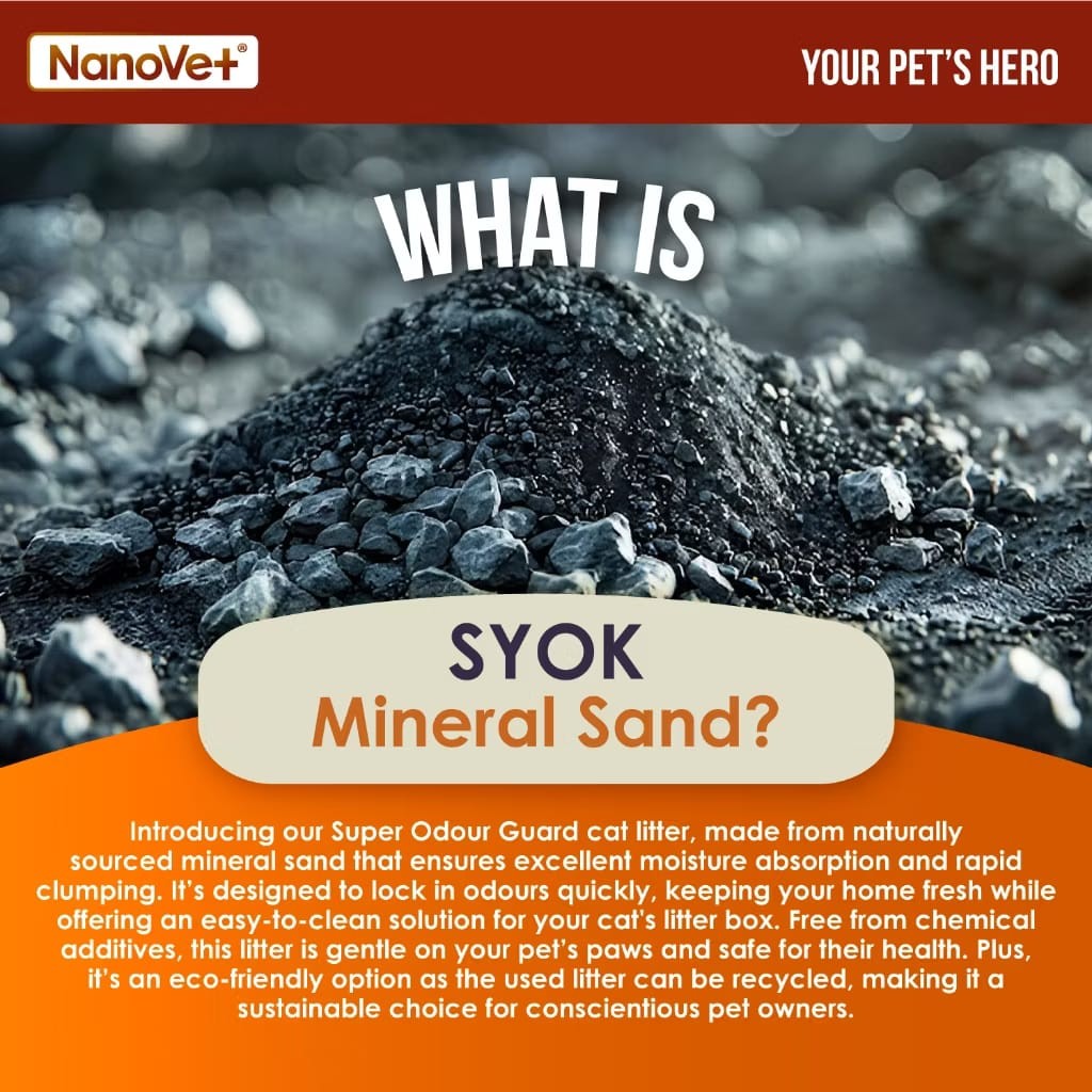 Nanovet® Syok Mineral Sand Natural Cat Litter / Pasir Kucing Nanovet ...