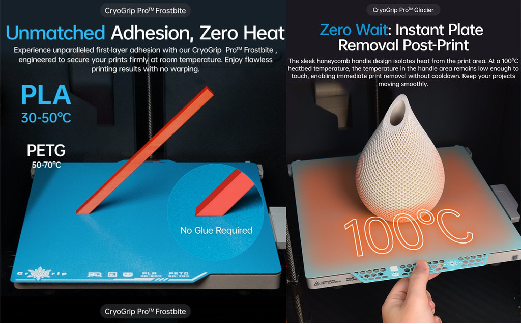 BIQU CryoGrip Pro Build Plate for Bambu Lab A1 Mini, Bed Plate for A1 ...