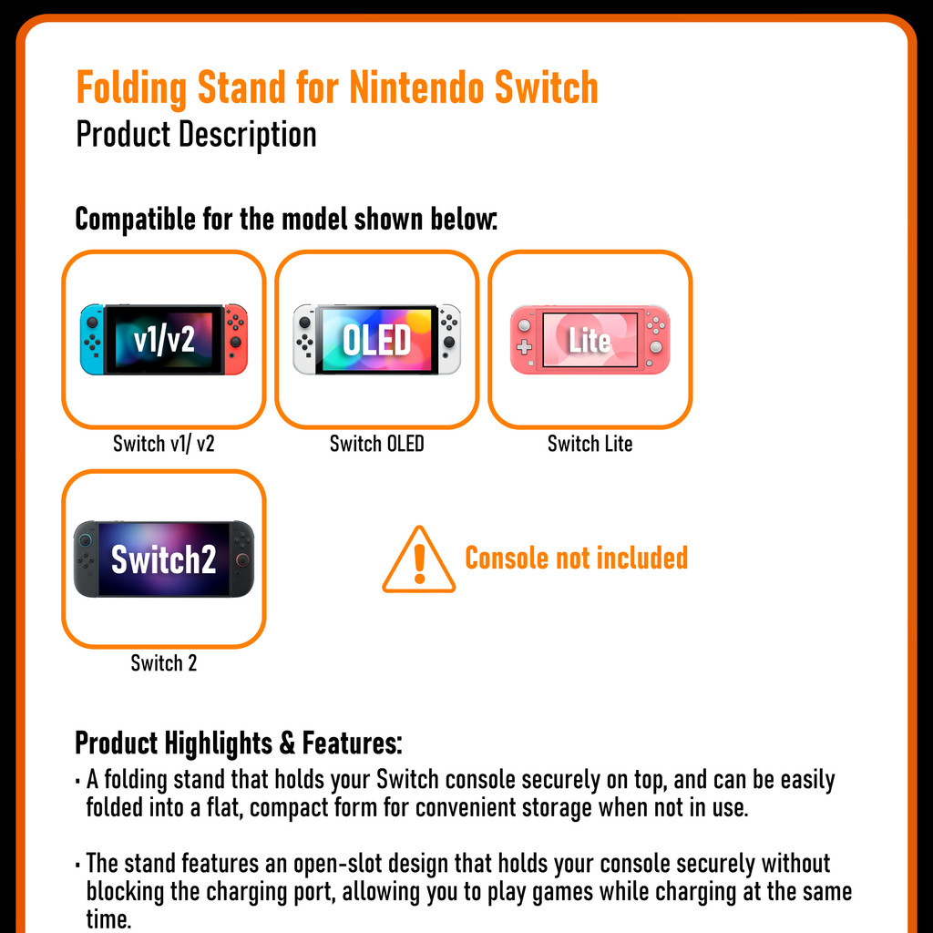 DOBE Nintendo Switch 2 Switch OLED V1/V2 Lite Console Adjustable ...