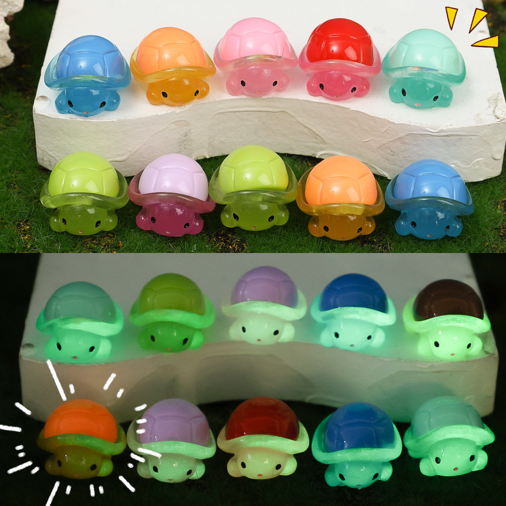 Cartoon, Cute, Colorful Mini Turtles Luminous Ornament - Glow in the ...