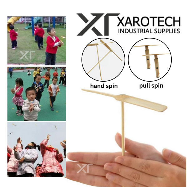 Bamboo Dragonfly Bamboo Copter Toy Hand Spin Stick Outdoor Game Kid ...