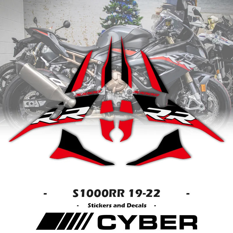 For BMW S1000RR 19-22 New Motorcycle Fairing Shell Sticker Red and ...