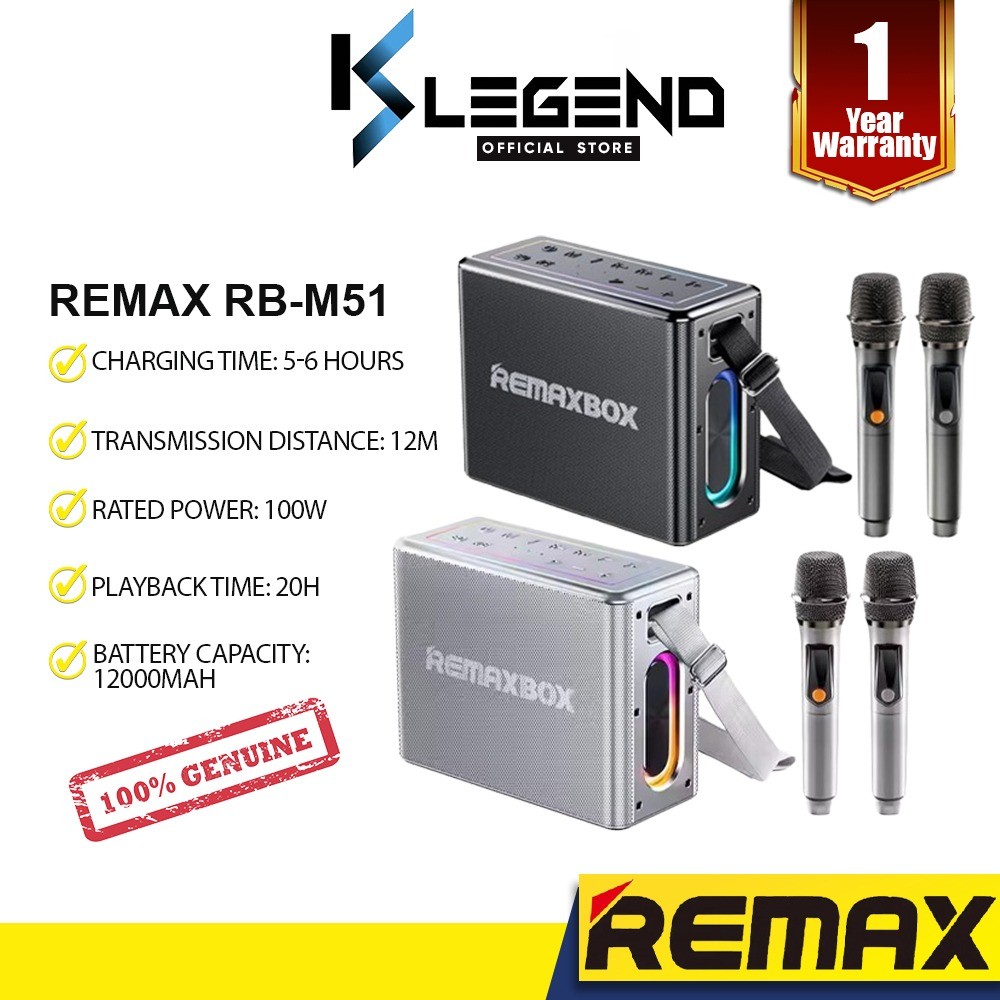 REMAX RB-M51 Wireless Bluetooth Karaoke Speakers 120W High Power ...