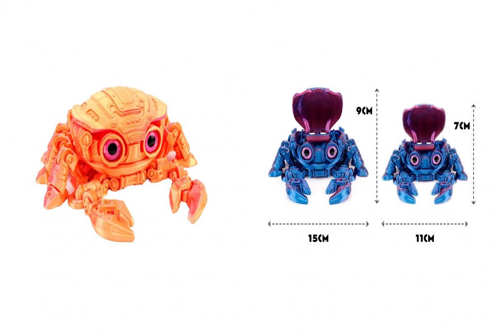 YA Eco-friendly 3d Printed Toy 3d Printed Crab Toy Articulated Cyber ...