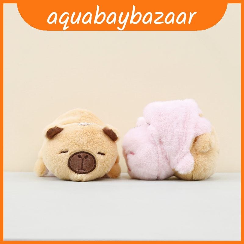Huggable Capybara Flipping Plush Keychain Adorable Soft Water Pig Doll ...