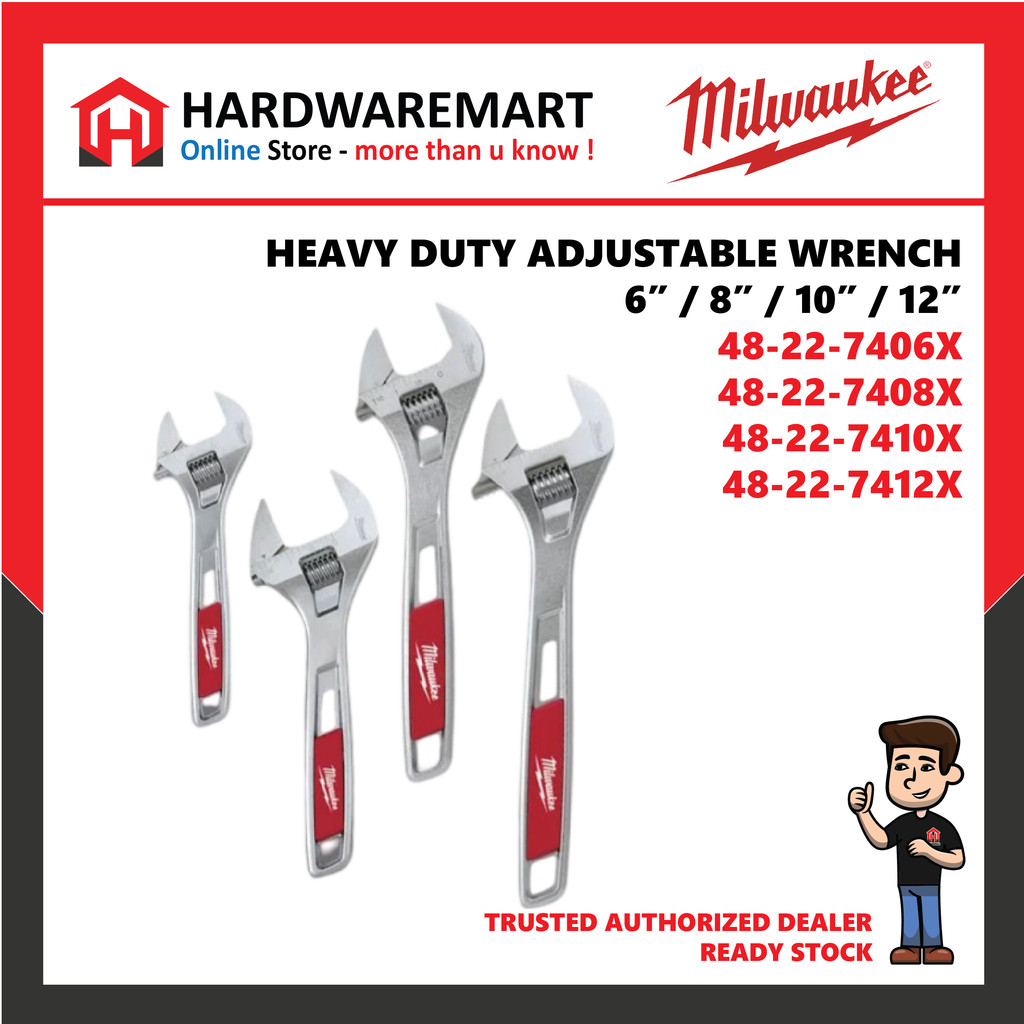 Milwaukee Adjustable Wrench Spanner ( 6" / 8" 10" / 12" ) ( 48-22-7406 ...