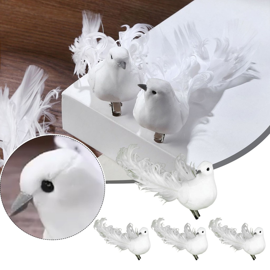 4 Pack of Artificial Doves Foam Doves Peace Doves for Wedding ...