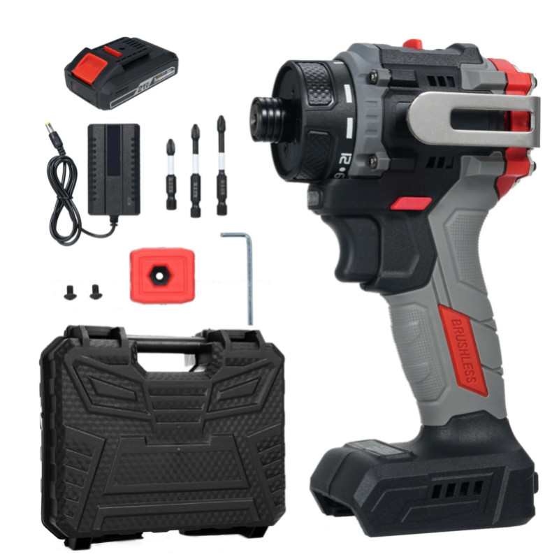 21V Electric Screwdriver 2-in-1 Impact Driver + Hammer Brushless ...