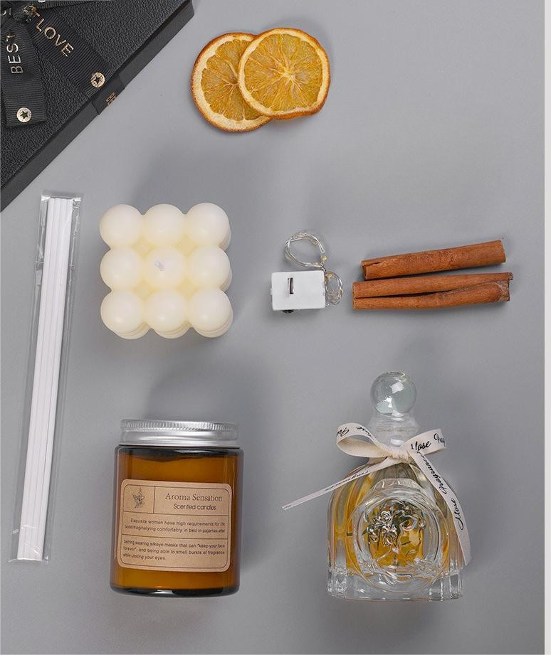Ins Aromatherapy Candle Box Set Aroma Gift ScentedHome Fragrance Fire ...
