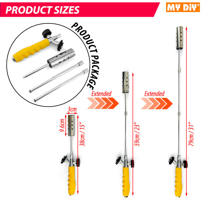 Extension Butane Gas Torch Flame Gun Long Nozzle Strong Thermal Welding ...