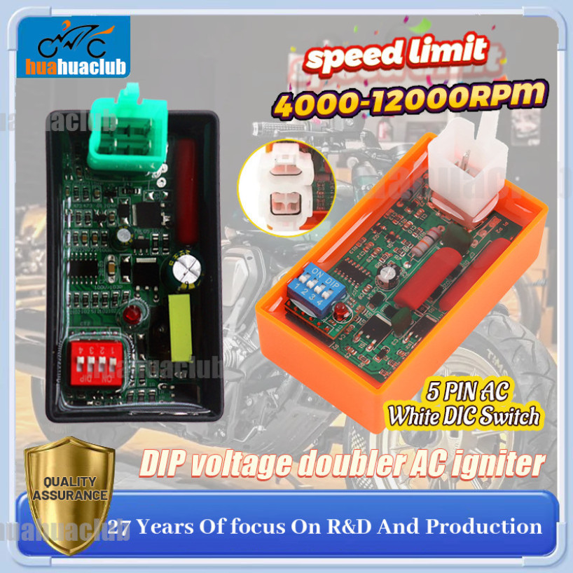 Motorcycle Lgnition CDI Box with DIP Switch, 5 Pins AC WAVE100 Racing ...