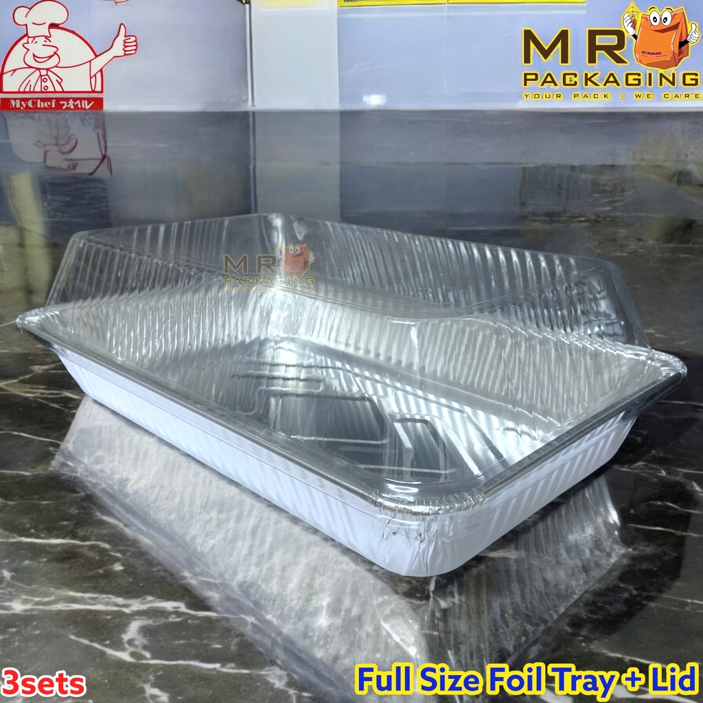 9850-P Aluminium Foil Rectangular Tray Full Size L Size Catering Buffet ...