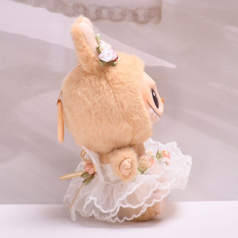 labubu sit sit party,labubu dress white pink flower fairy wedding ...