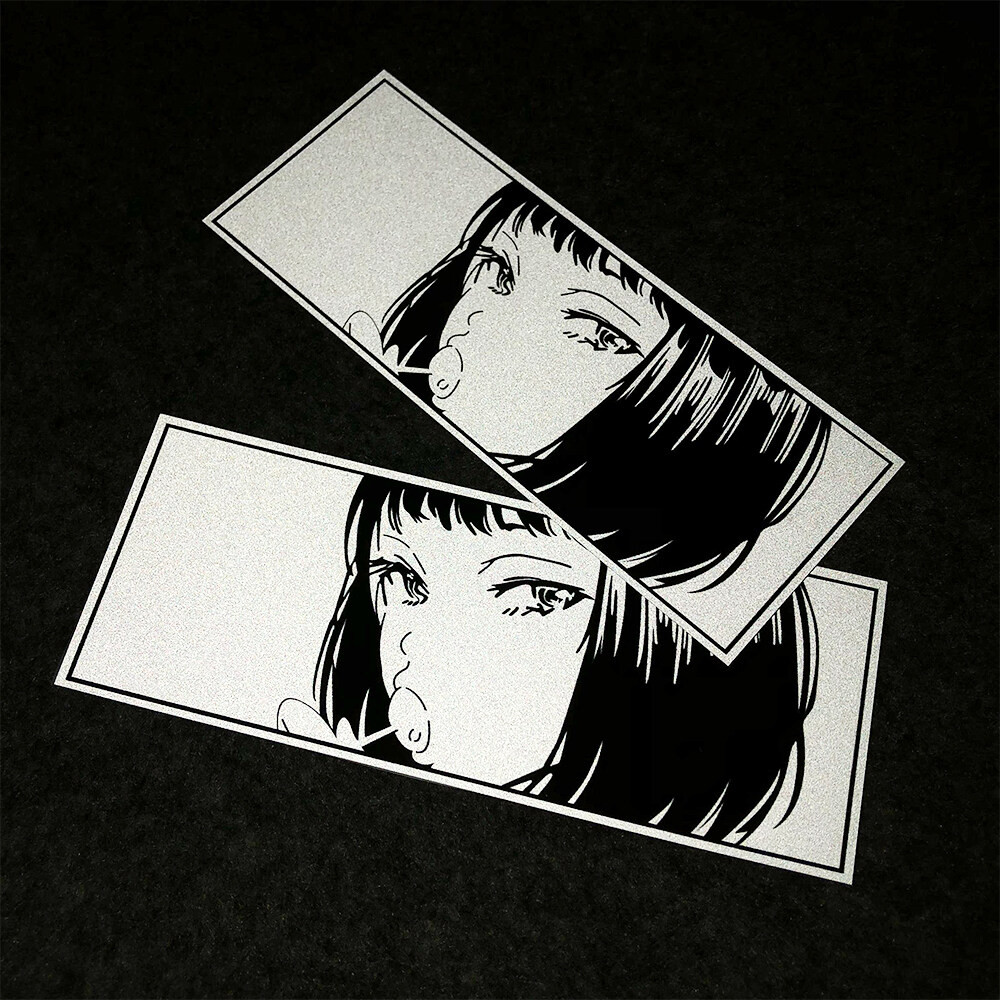 JDM Cartoon Anime Car Sticker Motorcycle Body Rear Reflective Stickers ...