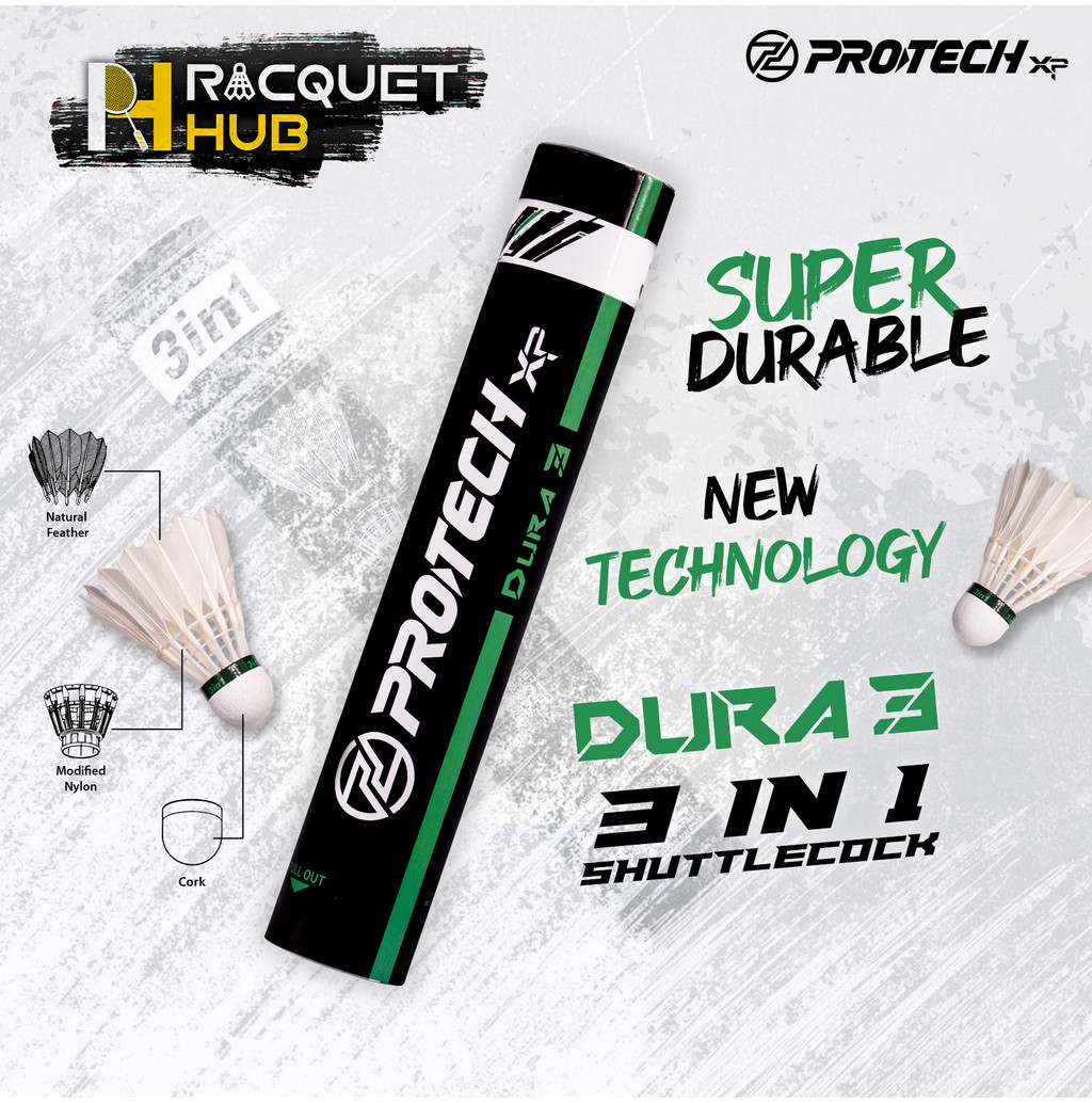 PROTECH 3 IN 1 HYBRID SHUTTLECOCK - DURA 3 (SPEED 77)(Super Durable)(Stable Flying) | Shopee ...