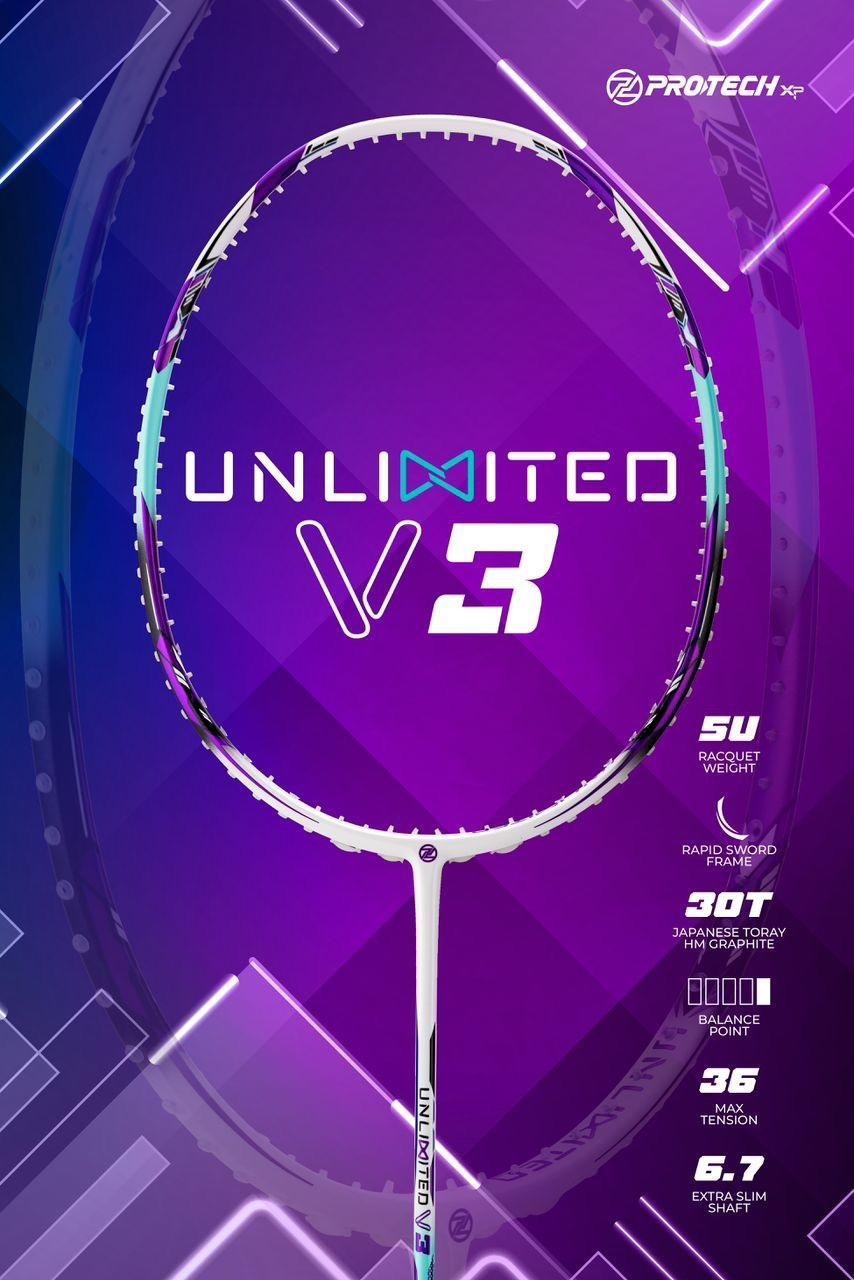 PROTECH Unlimited V3 5U Badminton Rackets Max Tension 36 LBS | Shopee ...