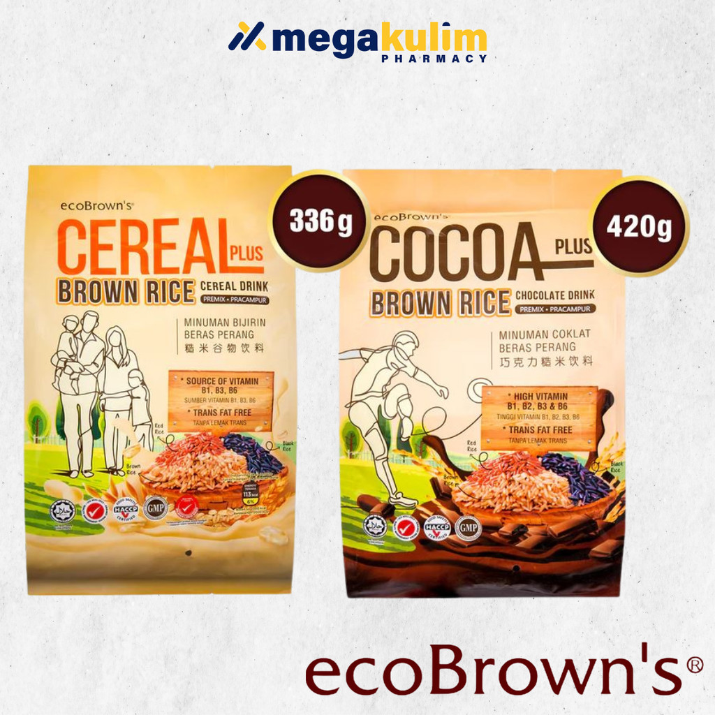 ecoBrown's Brown Rice Drink (Cocoa Plus 420g / Cereal Plus 336g) | Shopee Malaysia