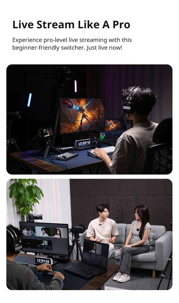 Ulanzi DD02 Live Video Switcher 4 CH HDMI Streaming 4K HD Screen For ...