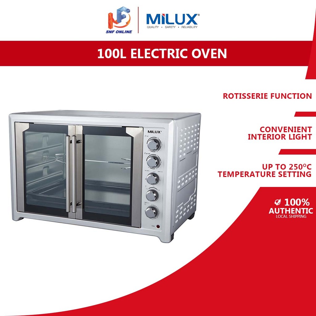 Milux Ketuhar Elektrik Electric Oven 100L MOT-100FD | Shopee Malaysia