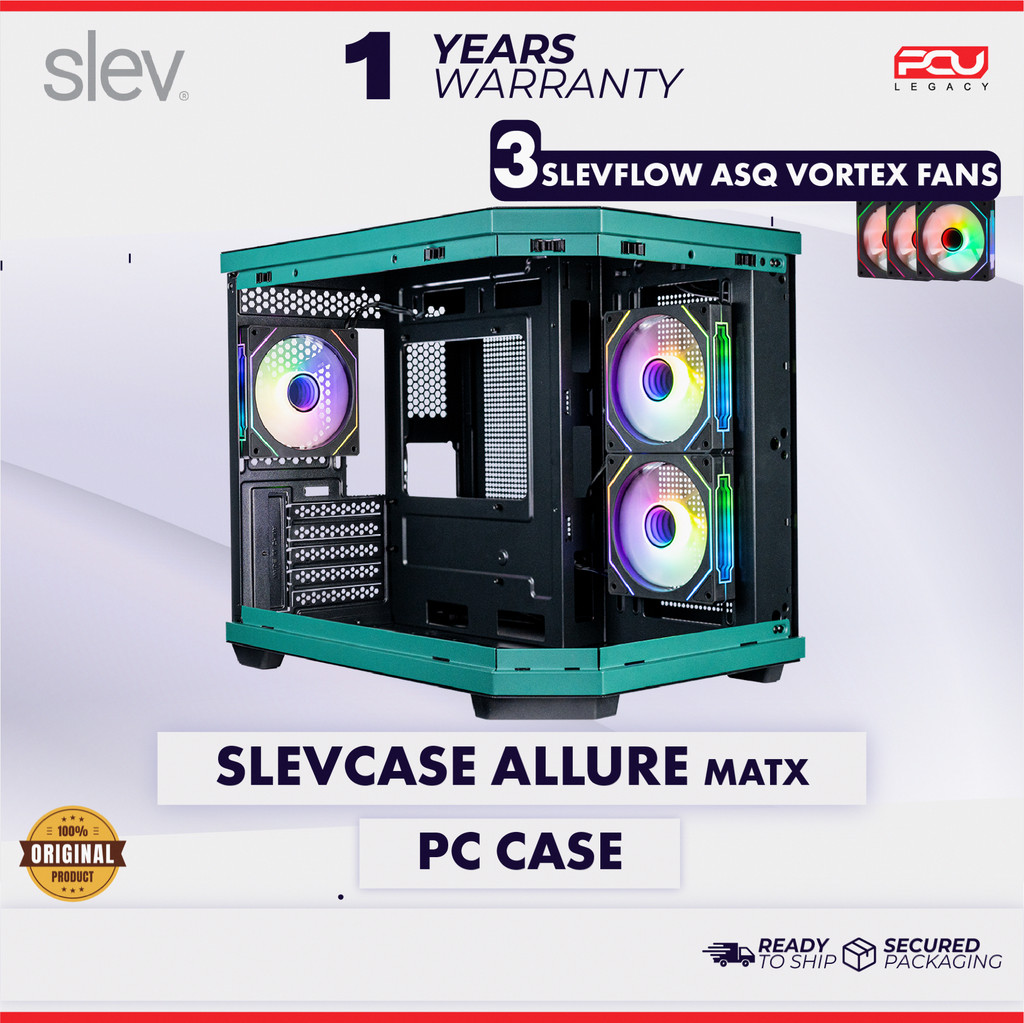 SLEVCASE ALLURE MATX CASING WITH 3 SLEVFLOW ASQ VORTEX FANS - BLACK ...