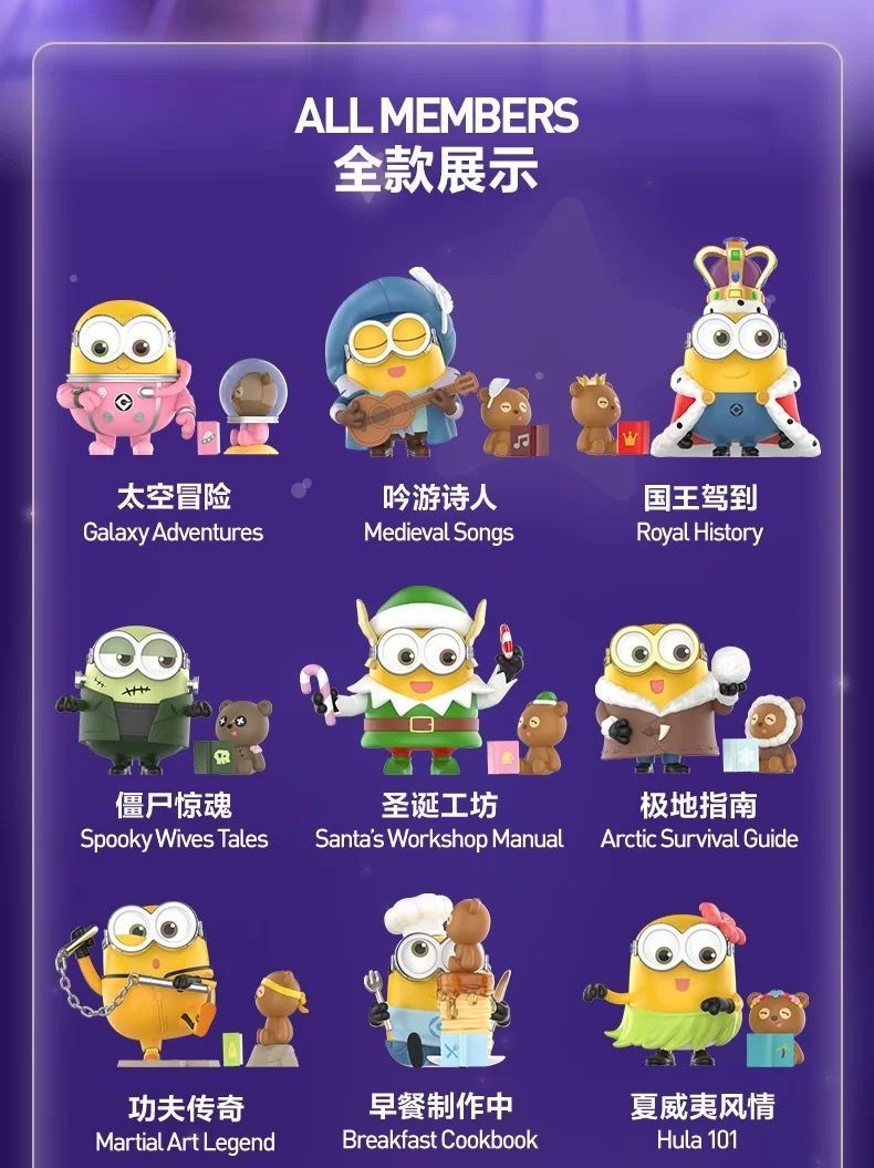 POPMART Minions Bedtime Stories by BOB and TIM Series Blind Box Figures ...