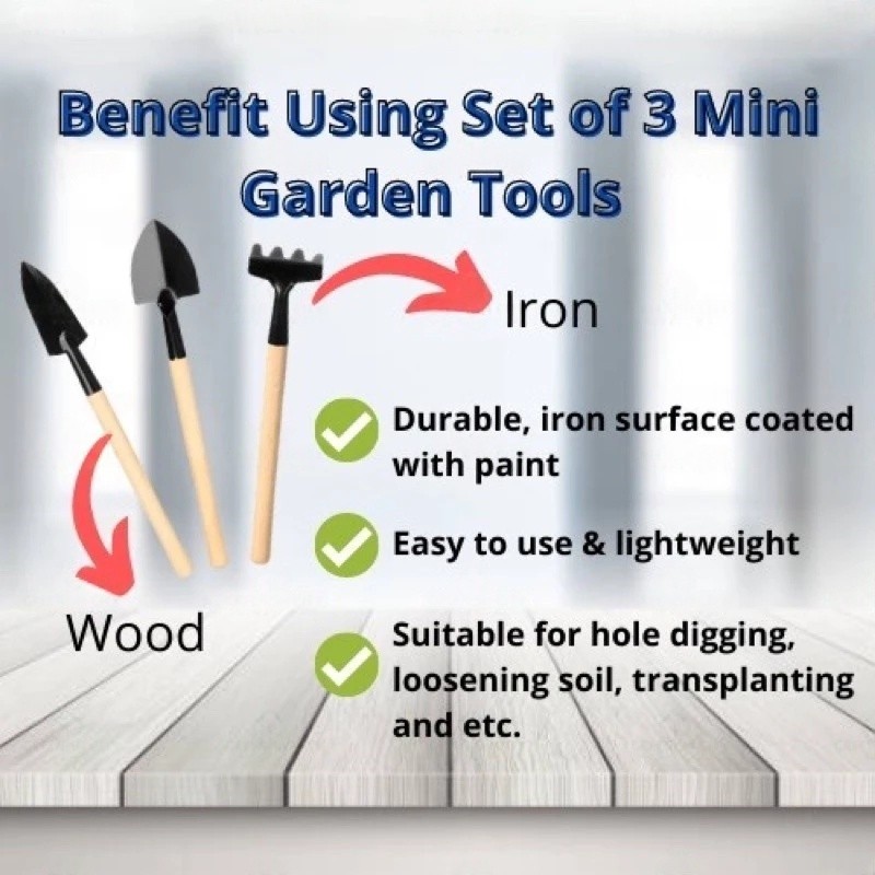 Set of 3 Mini Gardening Tools Alat Mini Berkebun Succulent Cactus 园艺工具 ...