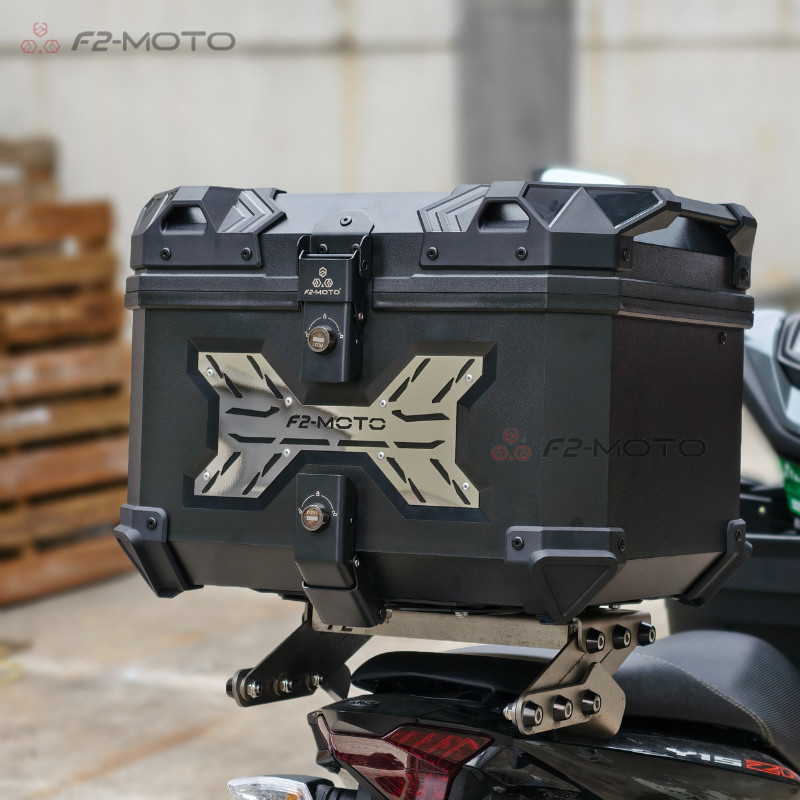 F2-MOTO Top Box 45L Triple Black ,hitam putih ,ABS,universal box ...