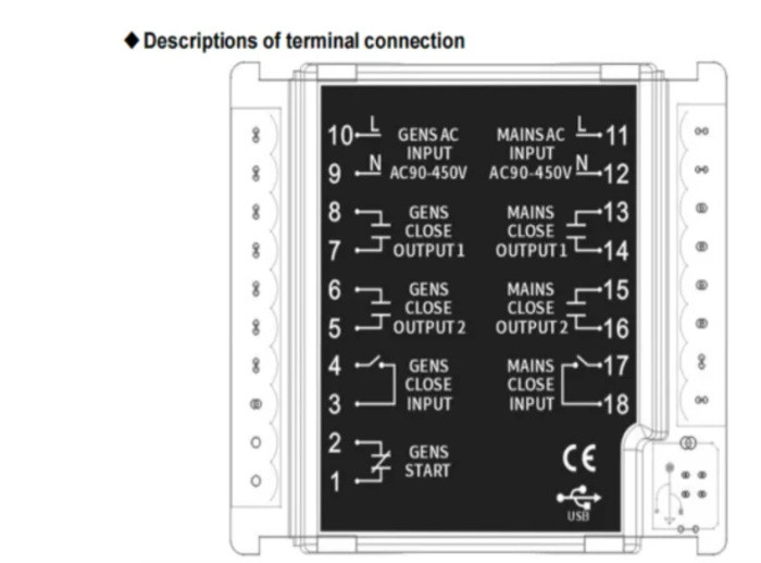 Malali Original Mebay ATS320/ATS320AC/ATS320DC Generator ATS Controller ...