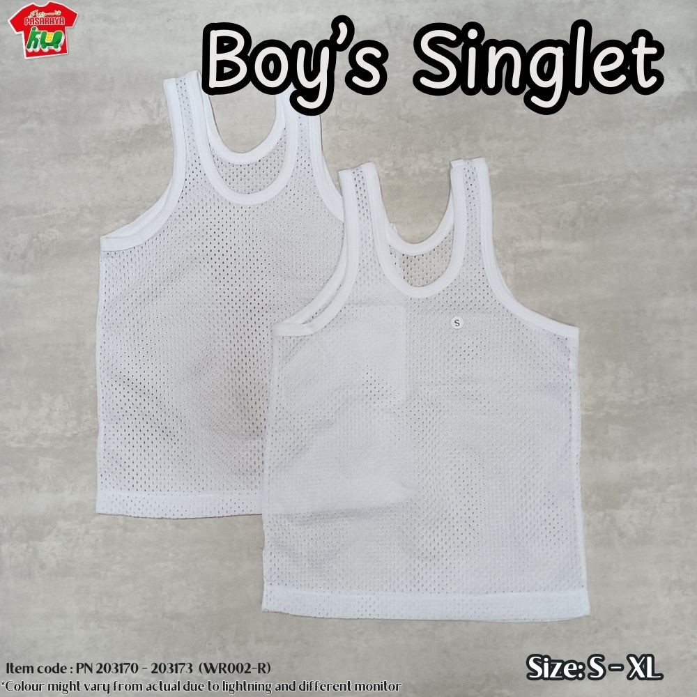 BOYS SINGLET | KIDS SINGLET | SINGLET PUTIH SEKOLAH | SINGLET BERLUBANG ...
