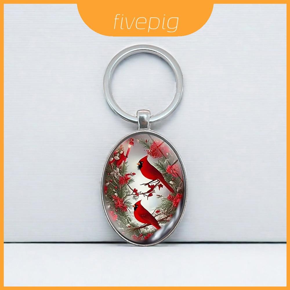 Bird Distinctive Cardinal North American Red Finch Keychain In Oval ...