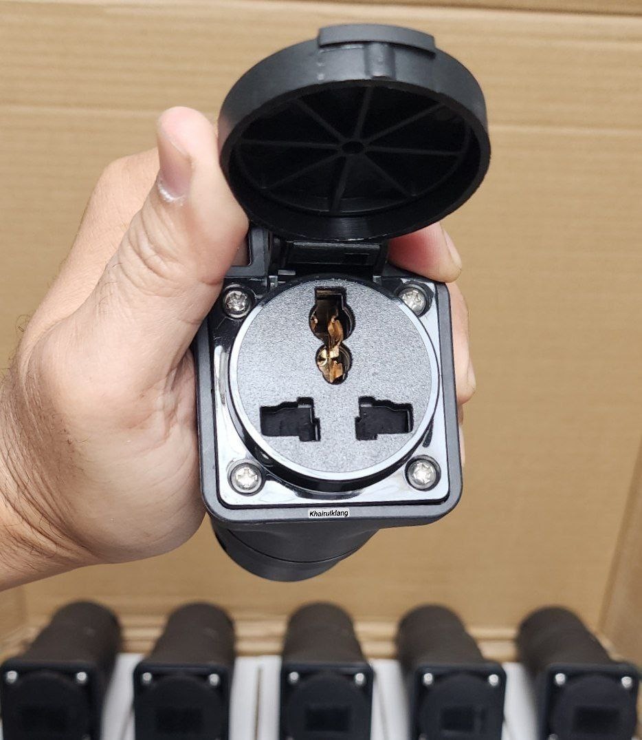 EV Type 2 Male Socket to EU/UK Plug Charging Adapter Portable Connector ...