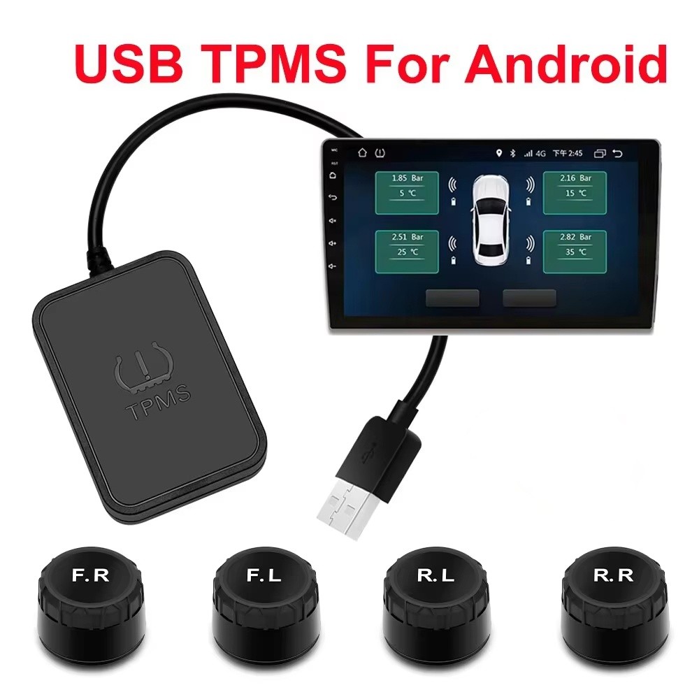 Android Tpms Spare Tyre External Sensor Tire Pressure Monitoring System Usb Tpms For Car