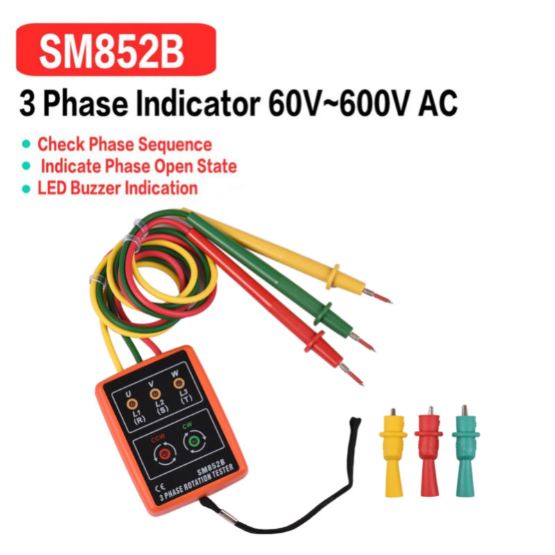Phase Tester 3 Phase Rotation Tester Phase-sequence Meter Phase-order ...